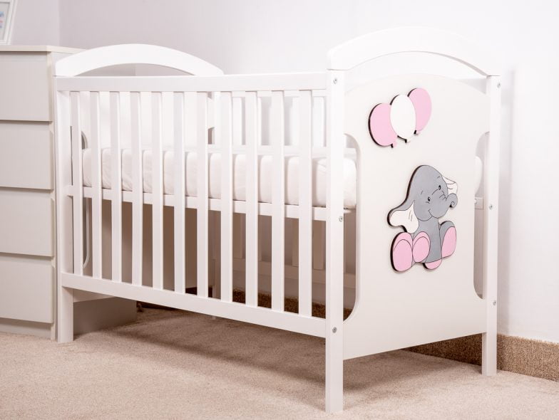 Patut bebe personalizat elefant roz cu baloane - Patut-Bebe.ro ...