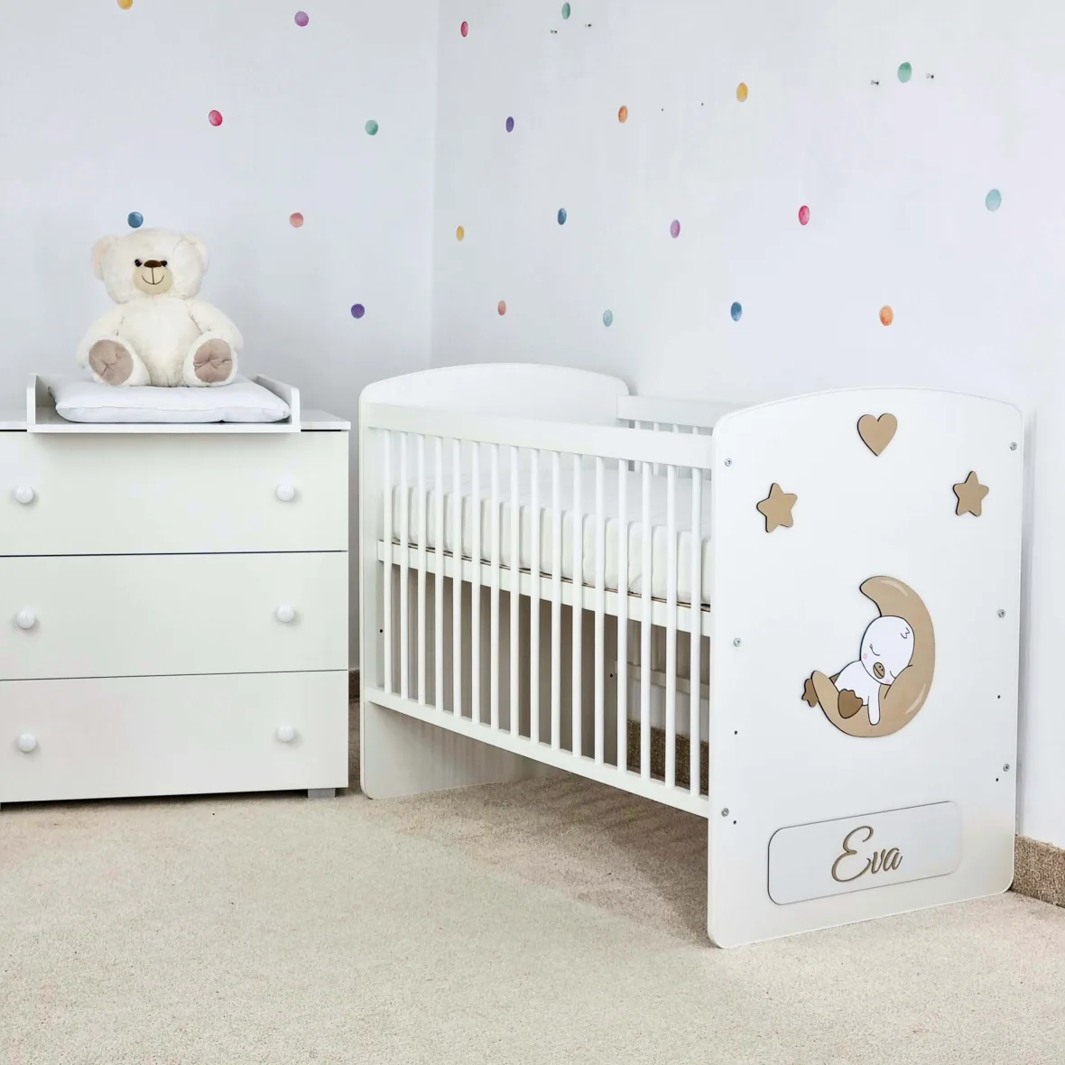 Patut bebe personalizat - ratusca pe luna bej